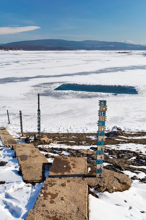 Landmarks for the Measurement of Water Level Stock Image - Image of ...