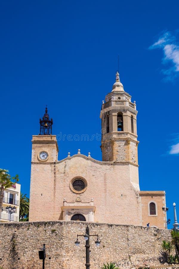 Landmarks of Sitges. stock photo. Image of barcelona - 100070078