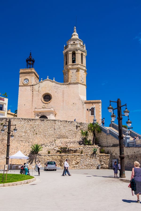 Landmarks of Sitges. editorial stock image. Image of mediterranean ...