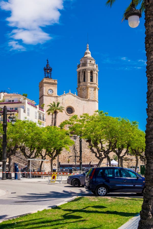 Landmarks of Sitges. editorial image. Image of blue - 100070350