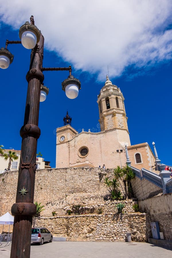 Landmarks of Sitges. editorial stock photo. Image of mediterranean ...