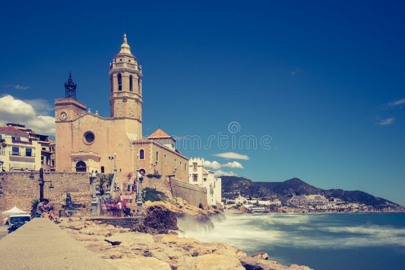 Landmarks of Sitges. editorial stock photo. Image of catalonia - 100070428