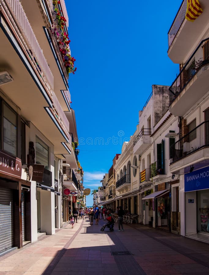 Landmarks of Sitges. editorial photography. Image of water - 100070537