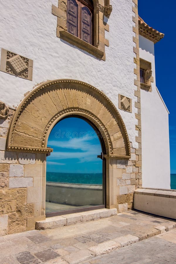 Landmarks of Sitges. stock image. Image of beach, landmark - 100070545