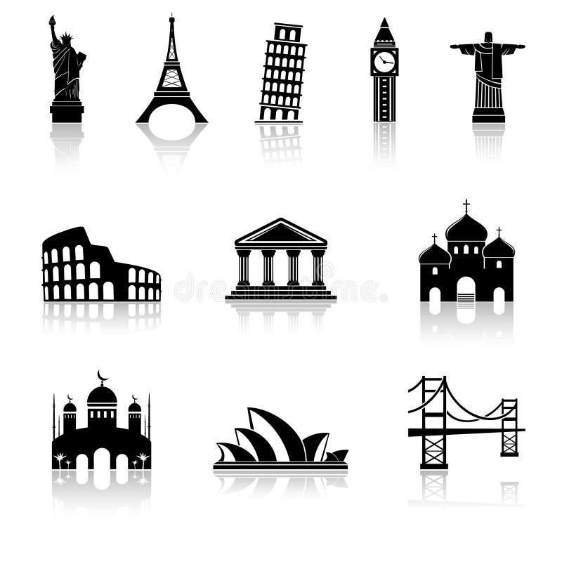 Landmarks Vector Icons editorial photography. Illustration of cultures ...