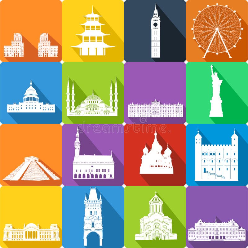 Landmarks, Vector Illustration Stock Vector - Illustration of tourism ...