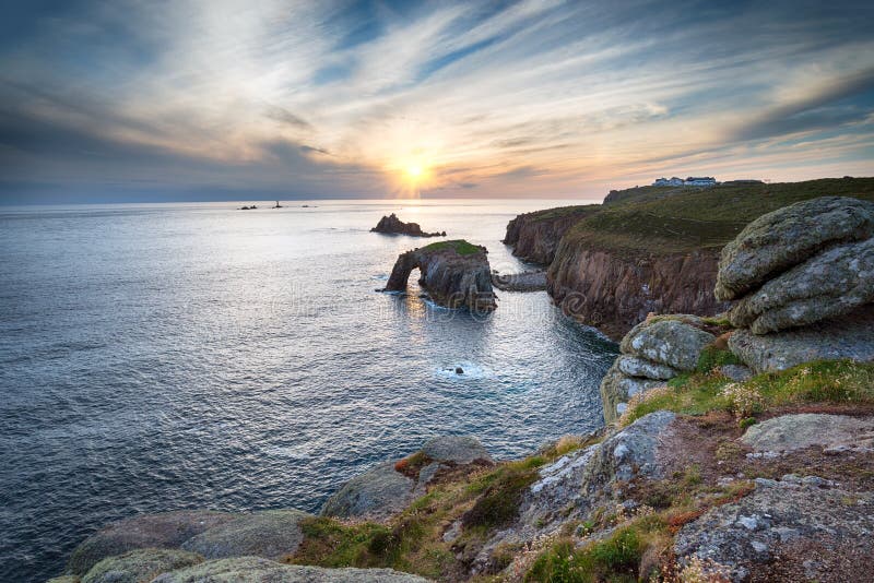 Lands End in Cornwall stock photo. Image of seashore - 42173820