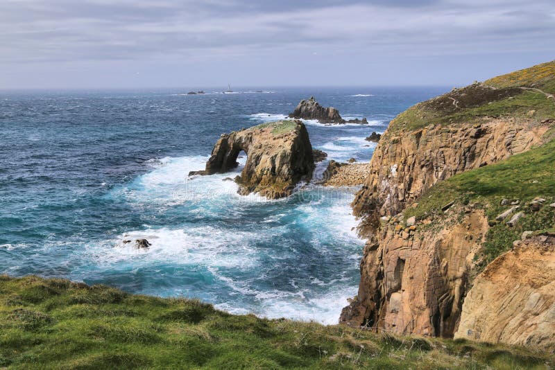 Lands End Cornwall England stock image. Image of wallpaper - 69634031