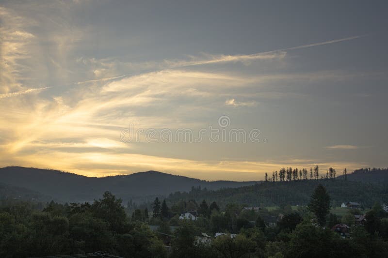 Landsacpe of Beskidy Mountains in the Summer Stock Image - Image of ...