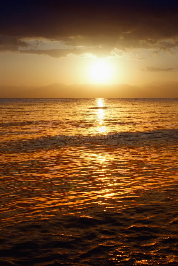 Seaview at Sunset. Amazing Landscape. Beautiful Beach Panorama Stock ...