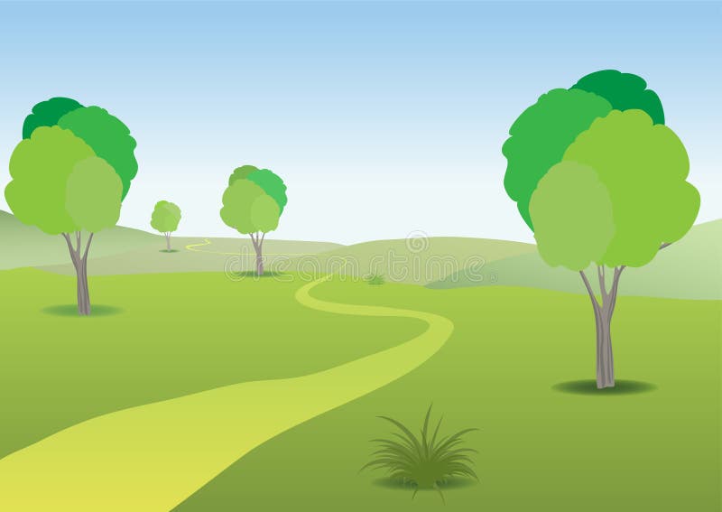 A Path And Trees Clip Art