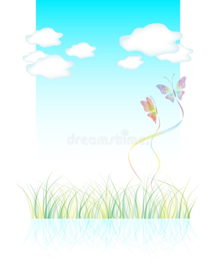 Cute and Funny Frame with Landscape Cartoon Stock Vector - Illustration ...