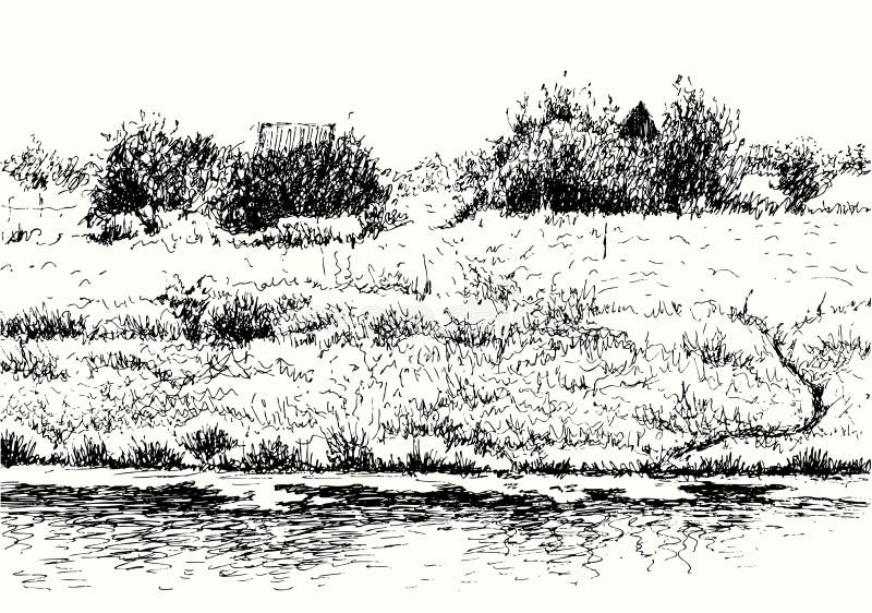 Landscape stock vector. Illustration of tracing, sketch - 5406736