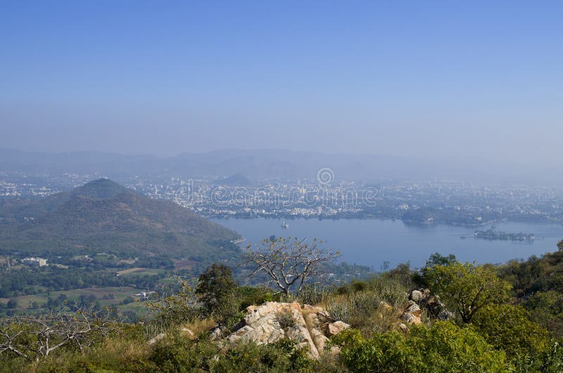 Landscape from Above in India the City of Udaipur Stock Photo - Image ...