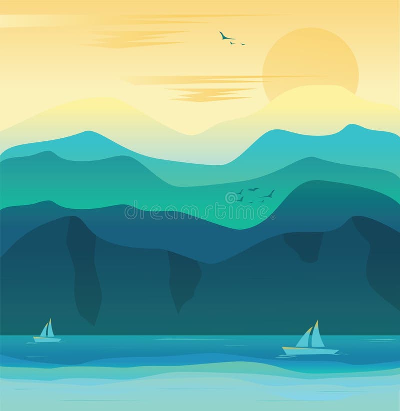 Landscape stock vector. Illustration of scenery, panoramic - 47952739