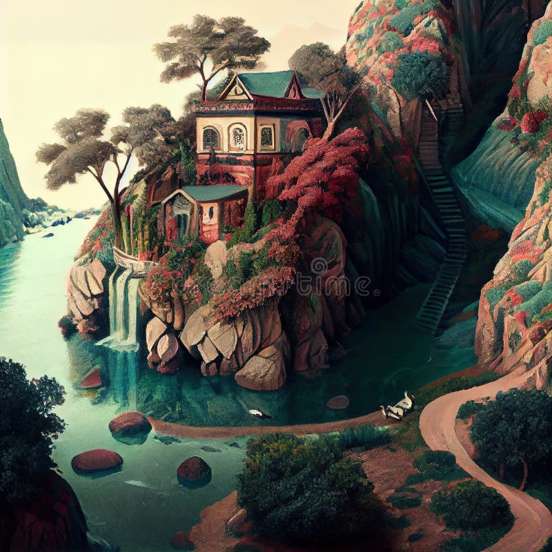 Landscape Abstract Realism Style - Ai Generated Stock Illustration ...