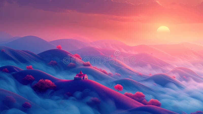 Landscape of Abstract Lines Stock Image - Image of mountain, nature ...