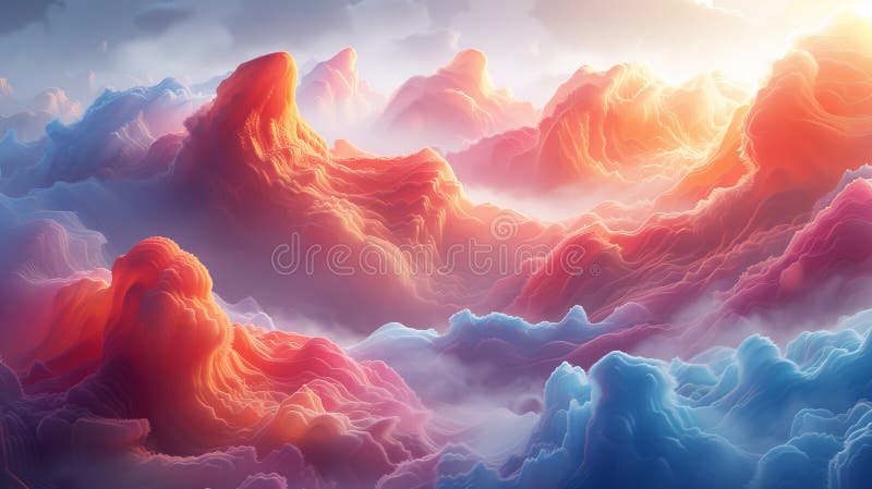 Landscape of Abstract Lines Stock Photo - Image of wave, modern: 367590644