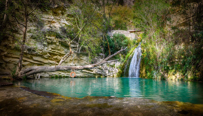 Adonis baths waterfalls stock image. Image of branch - 154909357
