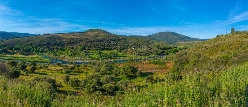 Landscape of Alagon River in Spain ... Stock Image - Image of scenery ...