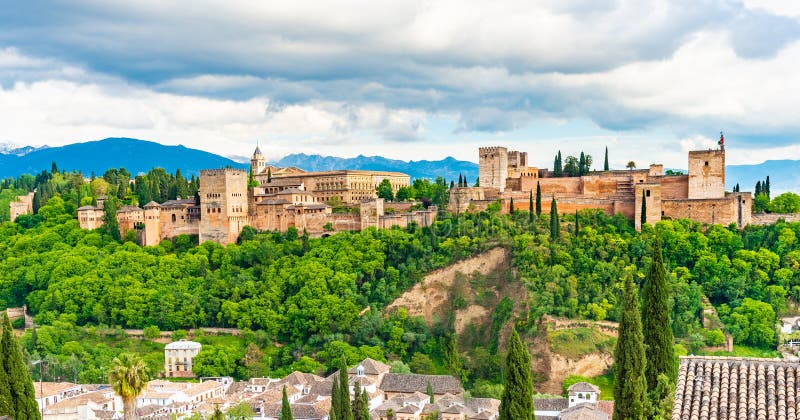 Landscape of the Alhambra in Granada. Stock Photo - Image of view ...