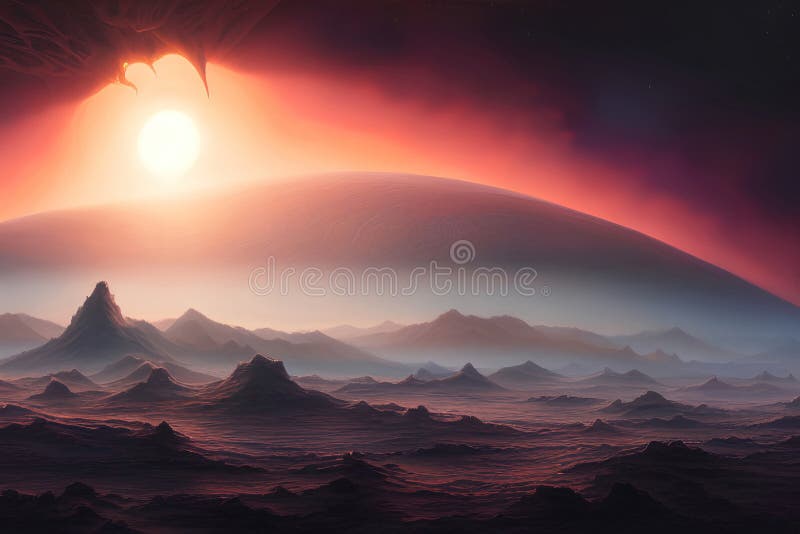 Space Background with Alien Planet in Space Illustration. Generative Ai ...