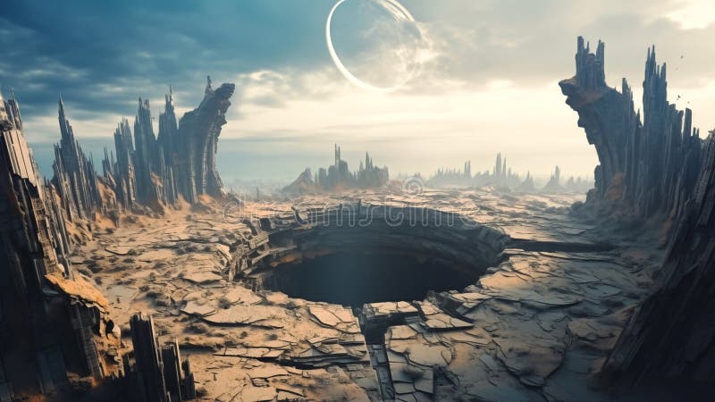 Landscape of an Alien Planet, View of Another Planet Surface, Science ...