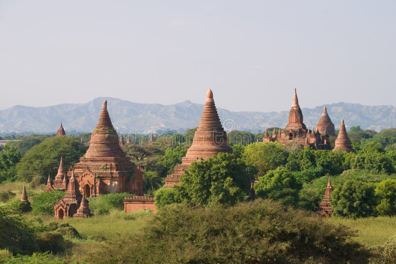 Landscape with Ancient Buddhist Temples. Bagan, Myanmar Stock Image ...