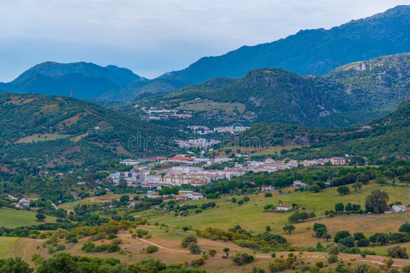 Landscape of Andalusia with Ubrique Town, Spain. Stock Photo - Image of ...