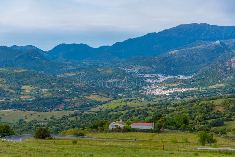 Landscape of Andalusia with Ubrique Town, Spain. Stock Photo - Image of ...