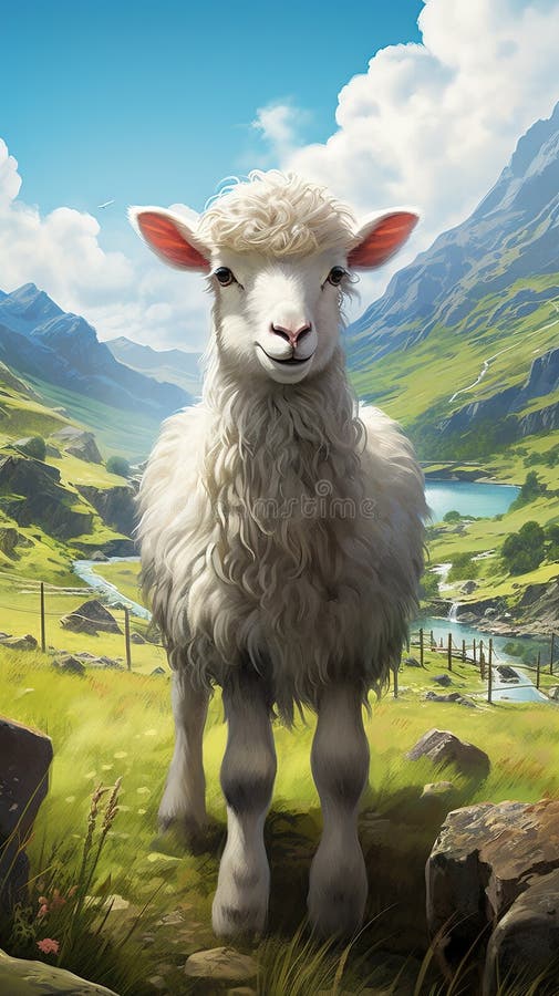 Landscape Animal Portraits Generative AI Stock Illustration ...