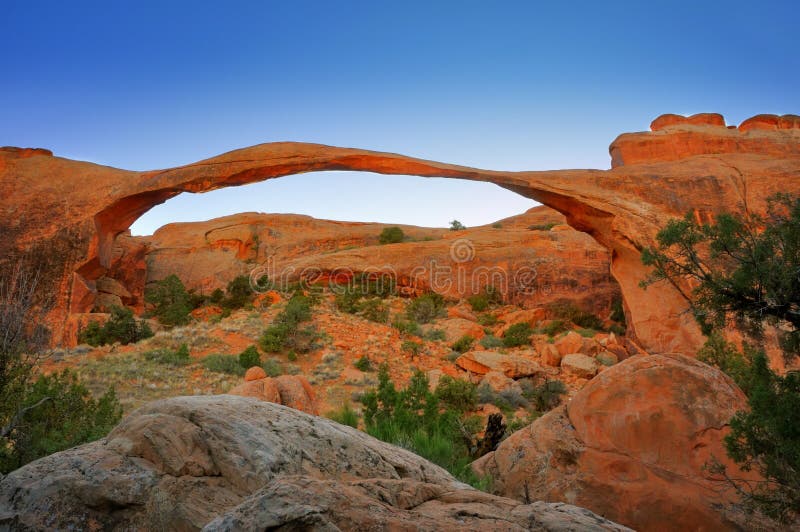 Landscape Arch stock photo. Image of bridge, tour, geological - 11925272
