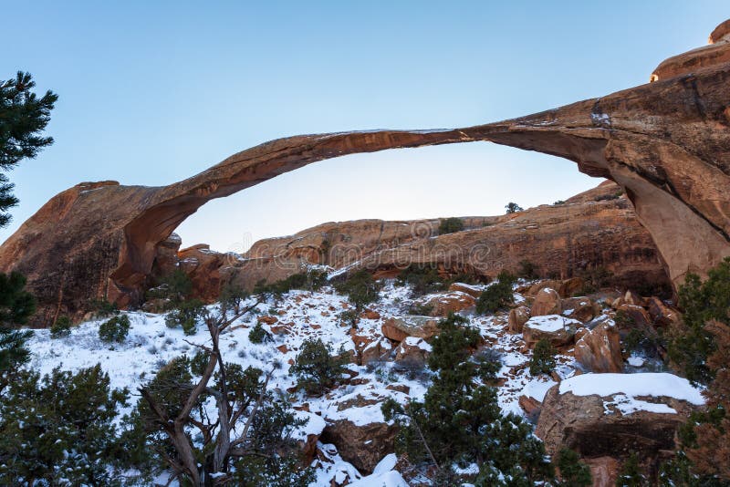 Landscape Arch, Arches NP stock photo. Image of destination - 140850620