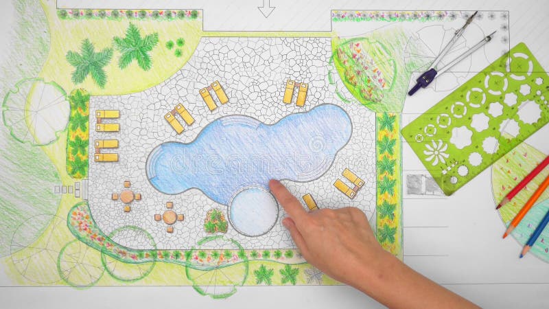 Landscape Architect Student Learning Garden Plan Design Stock Video ...