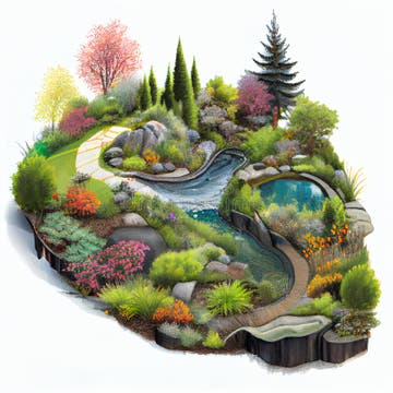 Landscape Design Architecture Visualisation Stock Illustrations – 56 ...