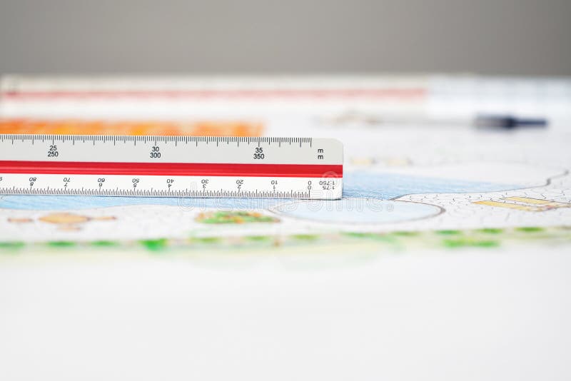 Landscape Architect Design Backyard Pool Plan with Metric Scale Ruler ...