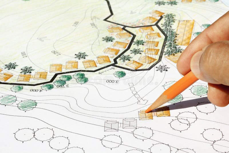 Landscape Architect Designing on Site Analysis Plan Stock Photo - Image ...