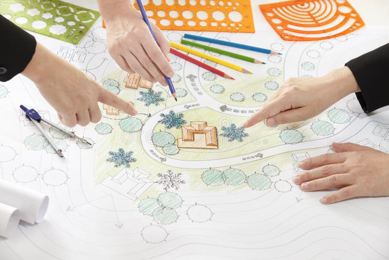 Landscape Architect Meeting with Client Stock Photo - Image of house ...