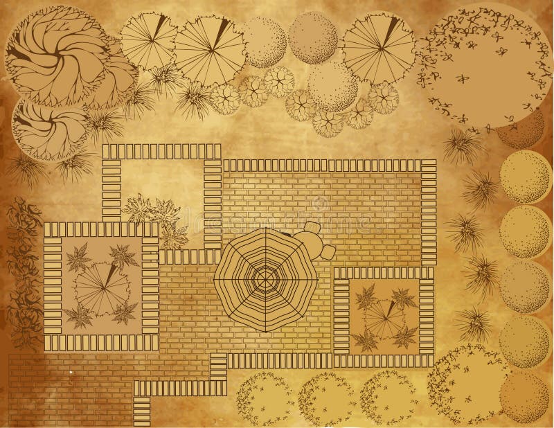 Landscape Architectural Project on Vintage Background Stock Vector ...