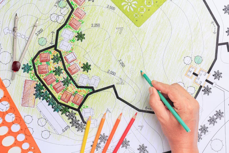 Landscape Architecture Design Garden Plan for Housing Development Stock ...