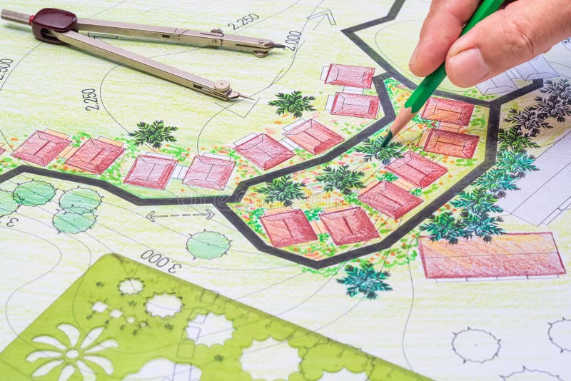 Landscape Architecture Design Garden Plan for Housing Development Stock ...