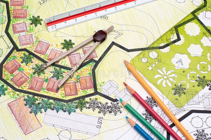 Landscape Architecture Design Garden Plan for Housing Development Stock ...
