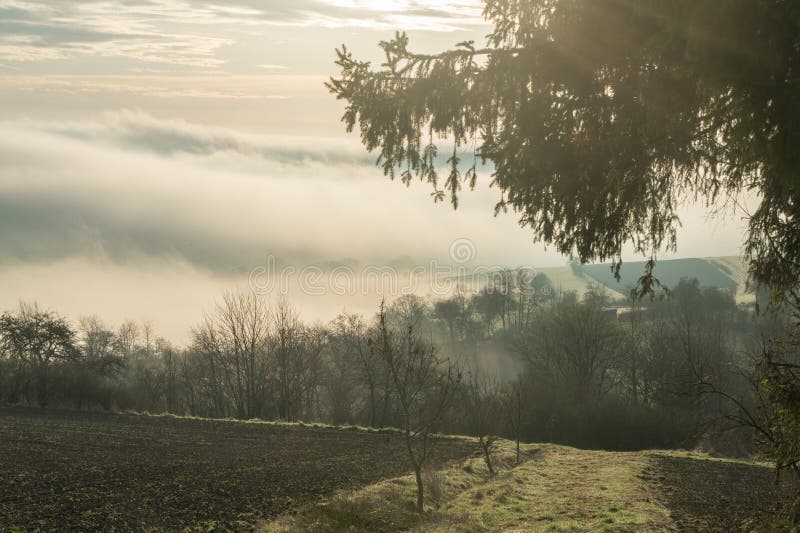 Landscape from the Area Called Struth Near the German City Hallenberg ...