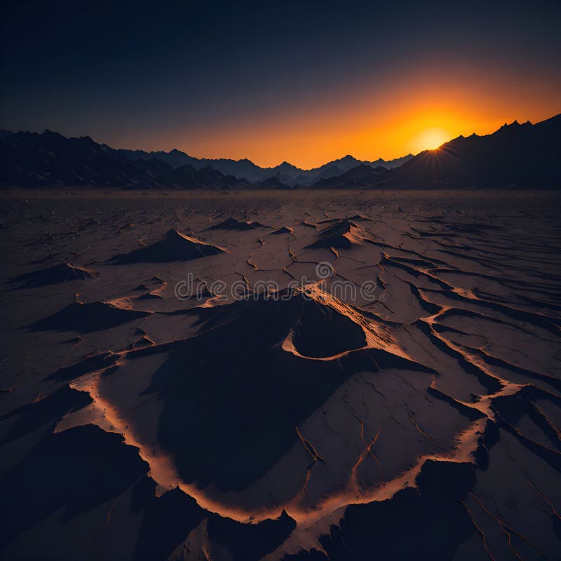 Landscape on an Arid Dying World. Generative Artificial Intelligence ...