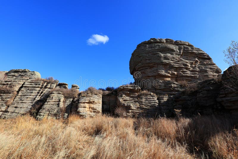 Landscape of Ashhatu Stone Forest in Keshiketeng World Geopark, Inner ...