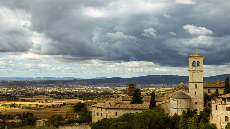 Landscape of Assisi stock image. Image of summer, italy - 102732235