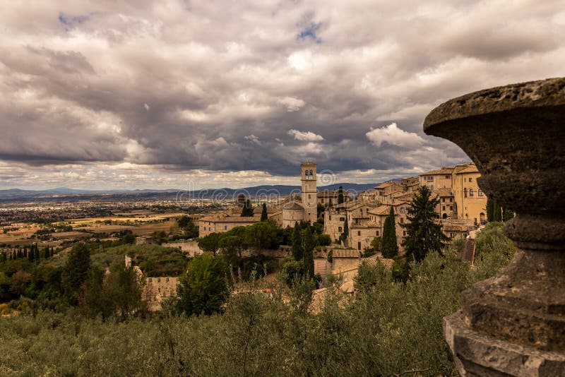 Landscape of Assisi stock image. Image of hill, city - 111773025
