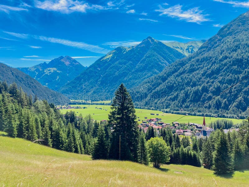 The Landscape in Austrian Alps Stock Image - Image of alps, idyllic ...