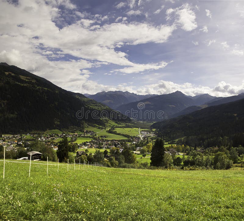 Landscape of Austrian Alps stock photo. Image of meadows - 42106500