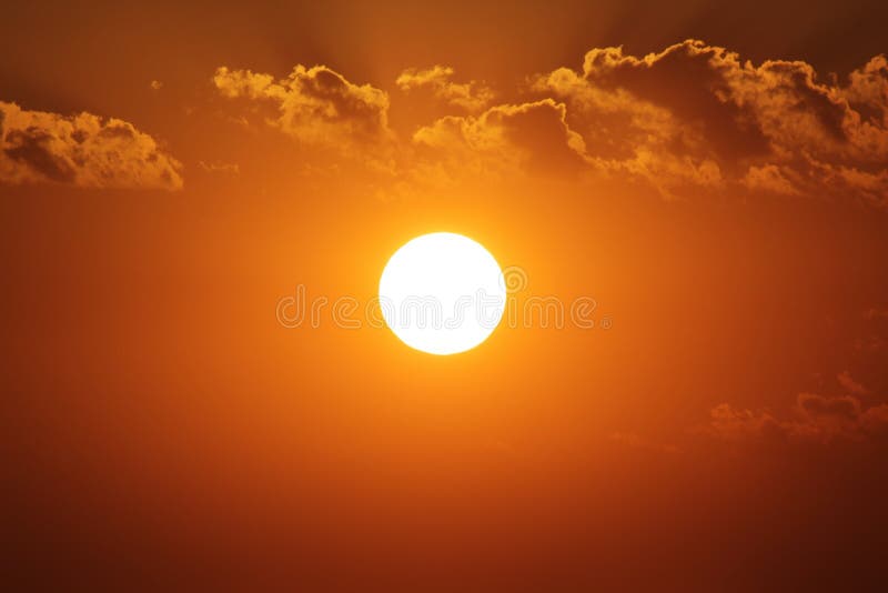 Big Bright Sun on Sky Background Stock Photo - Image of shine, evening ...